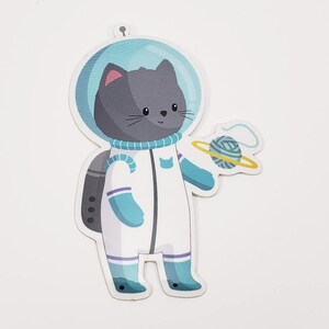 Cat Space Sticker, Vinyl Stickers, Laptop Decal, Cat Gift for Her, Cute ...