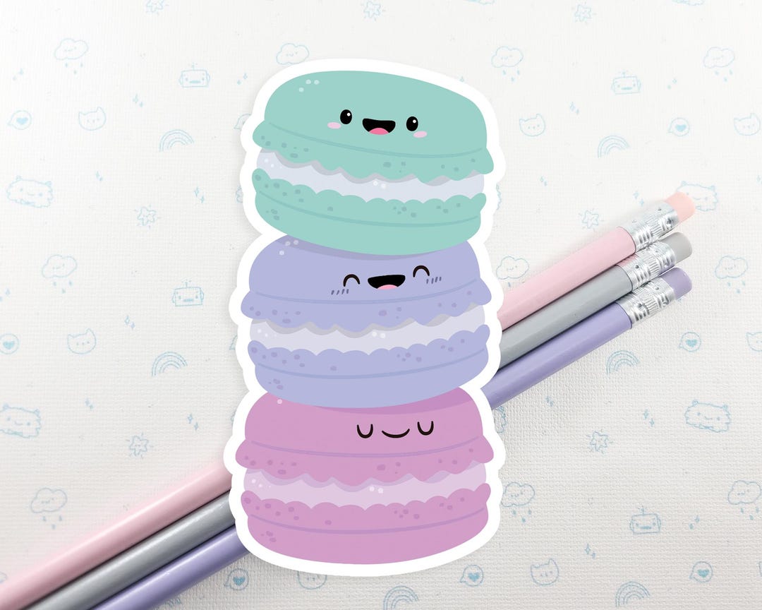 Macaron Sticker, Vinyl Stickers, Laptop Decal, Cookie Gift, Gift for ...