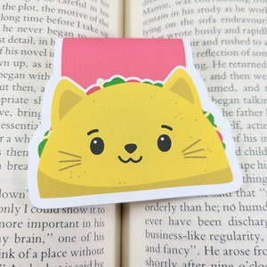 Cat Shaped Taco Magnetic Bookmark, Cat Taco Planner Clip, Kawaii Cat ...