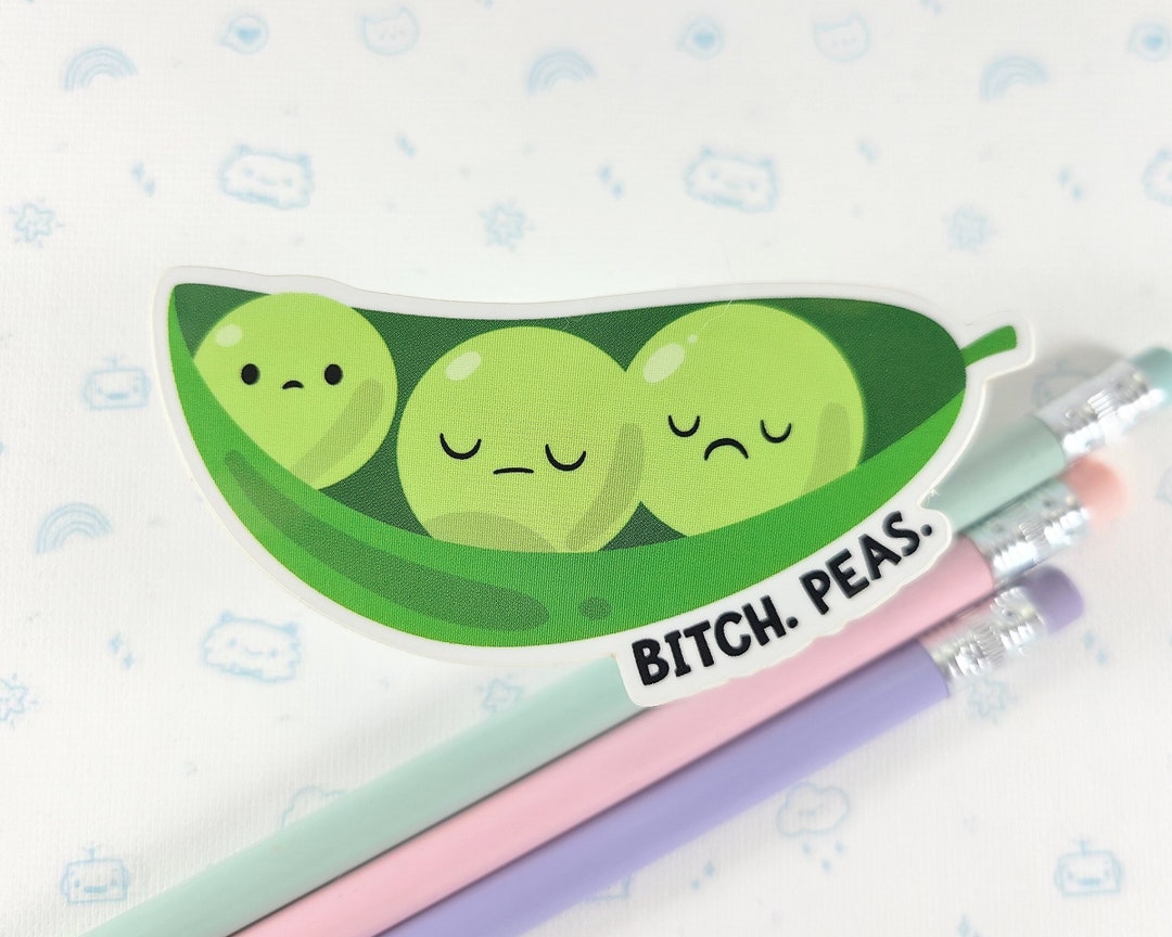 Sassy Peas Sticker, Vinyl Stickers, Laptop Decal, Vegetable Gift, Gift ...