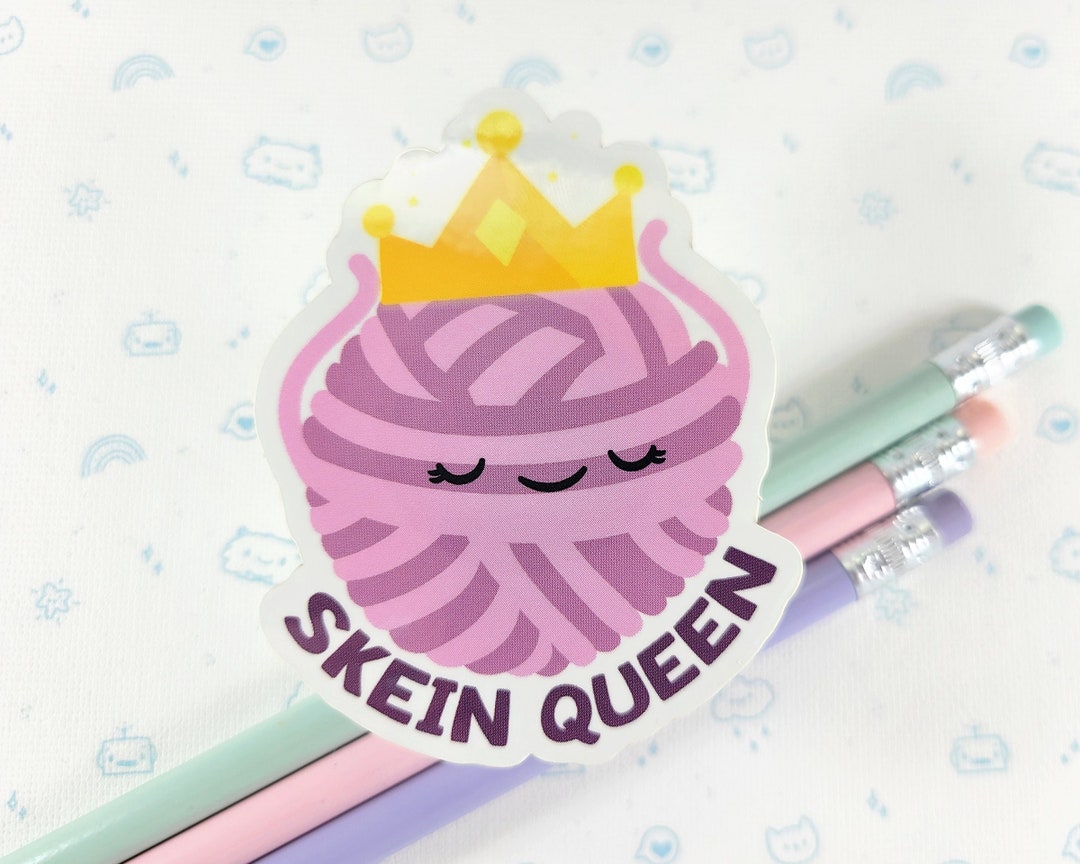 Yarn Queen Sticker, Vinyl Stickers, Laptop Decal, Gift for Her, Small ...