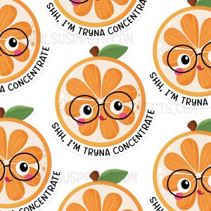 Orange Concentrate Pun Sticker, Cute Citrus Sticker, Orange Juice ...