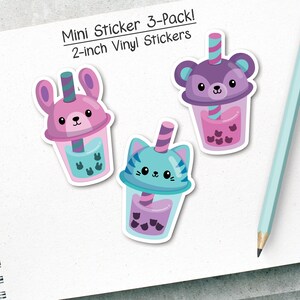 Bubble Tea Mini Vinyl Stickers, Waterproof Stickers, Cute Laptop Decals ...