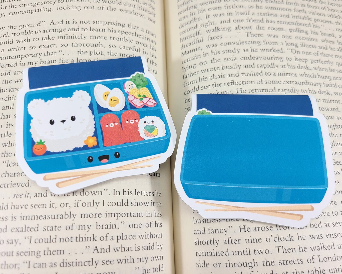 Bento Box Magnetic Bookmark, Cute Bento Box Planner Clip, Bear Bento ...