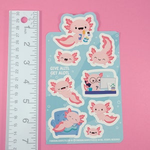 Axolotl Sticker Sheet, Give Alitl, Get Alotl, Cute Axolotl Stickers ...