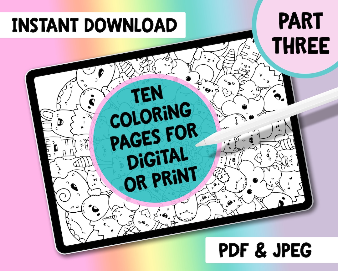 Yippee Kawaii Yay! Part 3, Digital Coloring Book, Printable Coloring ...
