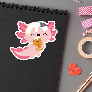 Axolotl Gingerbread Cookie Sticker, Vinyl Sticker, Laptop Decal ...