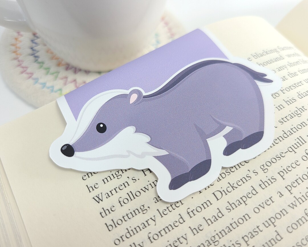 Badger Magnetic Bookmark, Kawaii Badger Paper Clip for Planners or ...