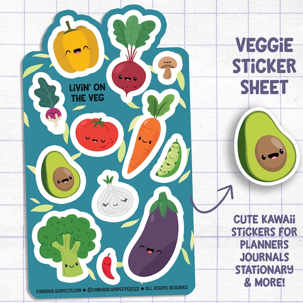 Vegetable Stickers - Etsy