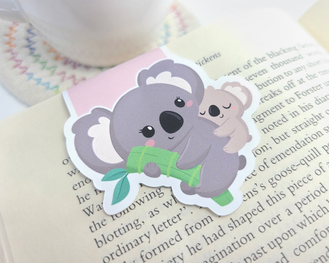 Koala and Baby Bookmark, Koala Planner Clip, Cute Koala Themed Bookmark ...