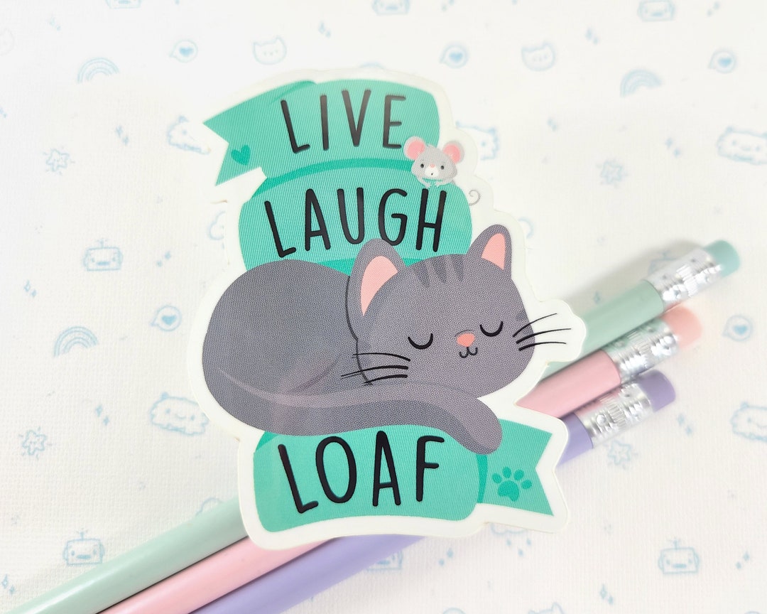 Cat Loaf Sticker, Vinyl Stickers, Laptop Decal, Kawaii Cat Gift for Her ...