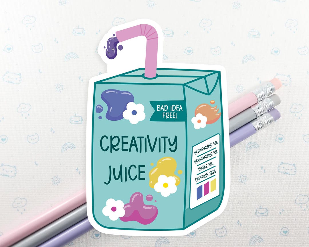 Creativity Juice Sticker, Vinyl Stickers, Laptop Decal, Gift for Her ...