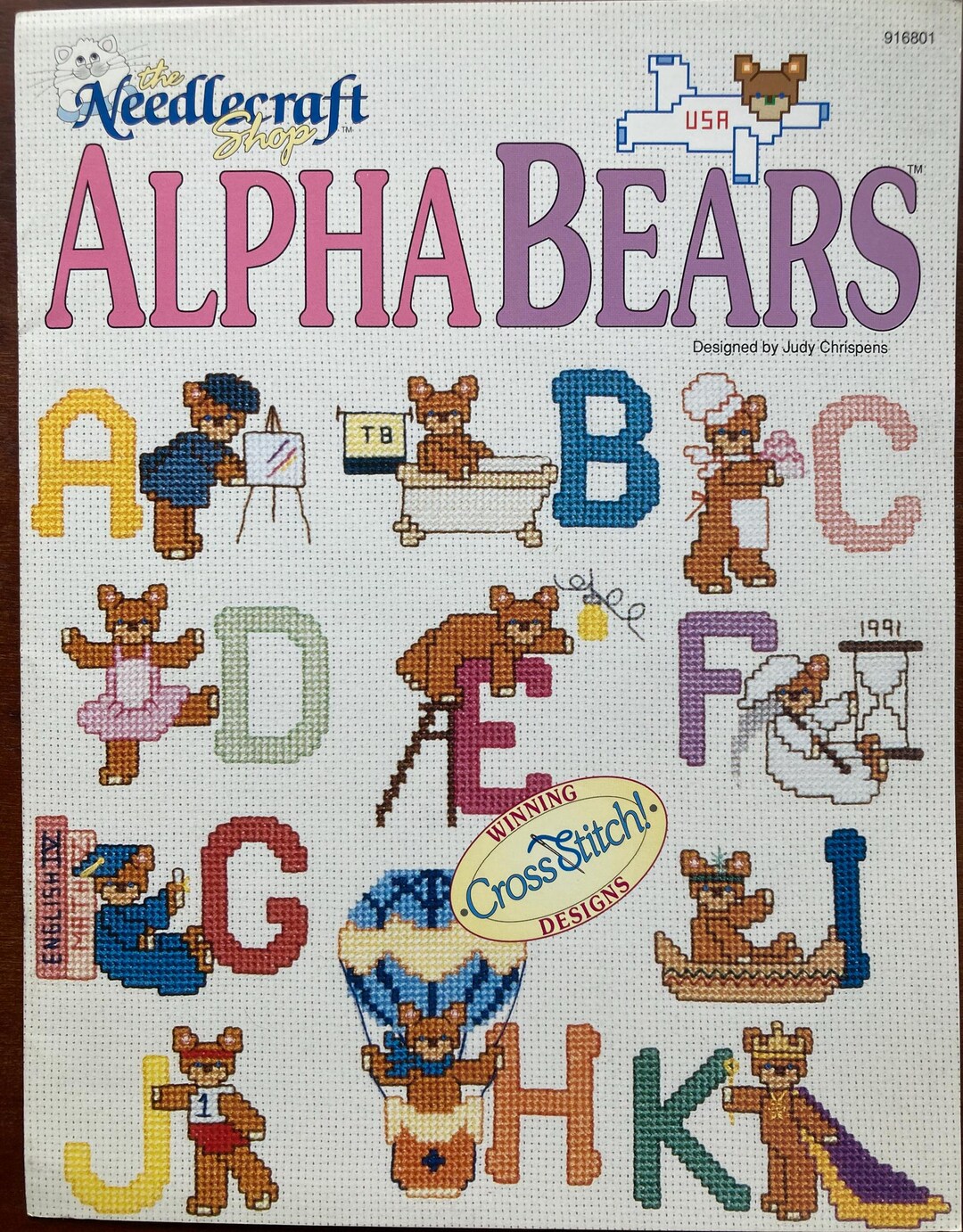 Vintage (1992) Alphabet Counted Cross Stitch Pattern Book ...