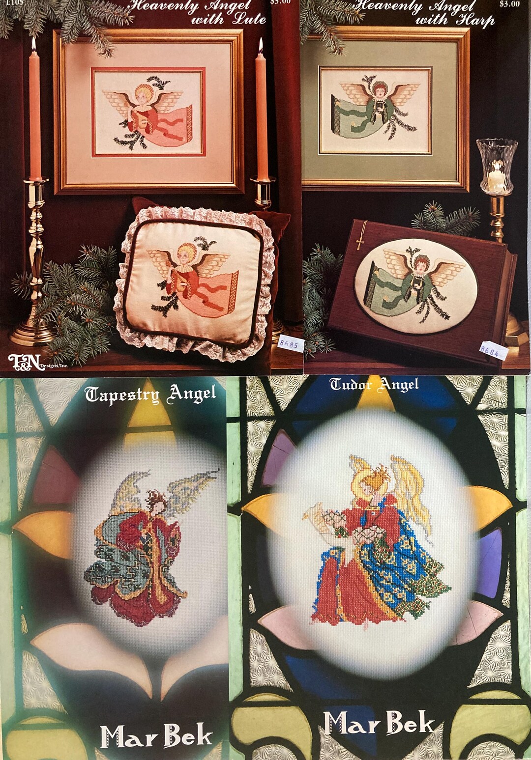 Vintage Mar Bek Angels Cross Stitch Patterns ~ Lovely, Elegant Cross ...