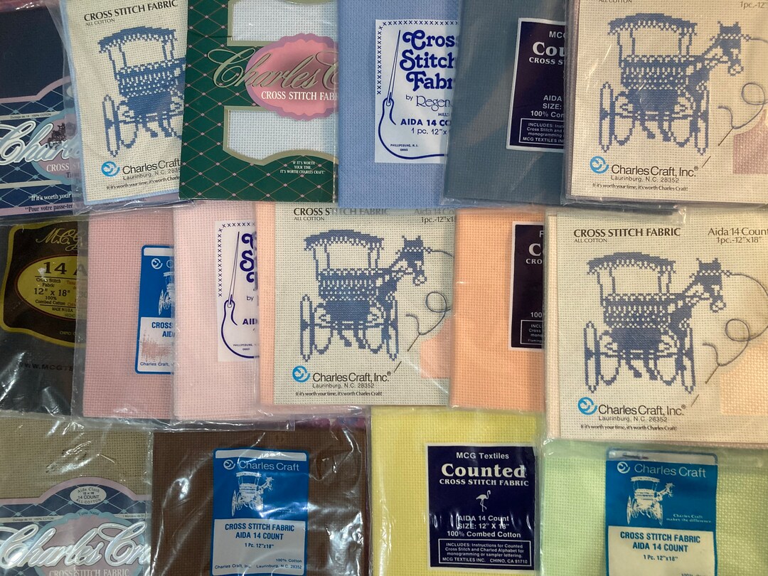 Regency, MCG, Charles Craft Counted Cross Stitch Fabric14 Count Aida ...