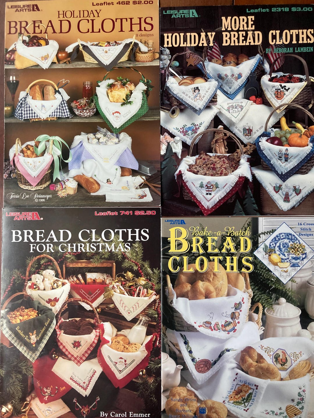 Vintage (1980's-90's) Cross Stitch Bread/basket Cloth Patterns for ...