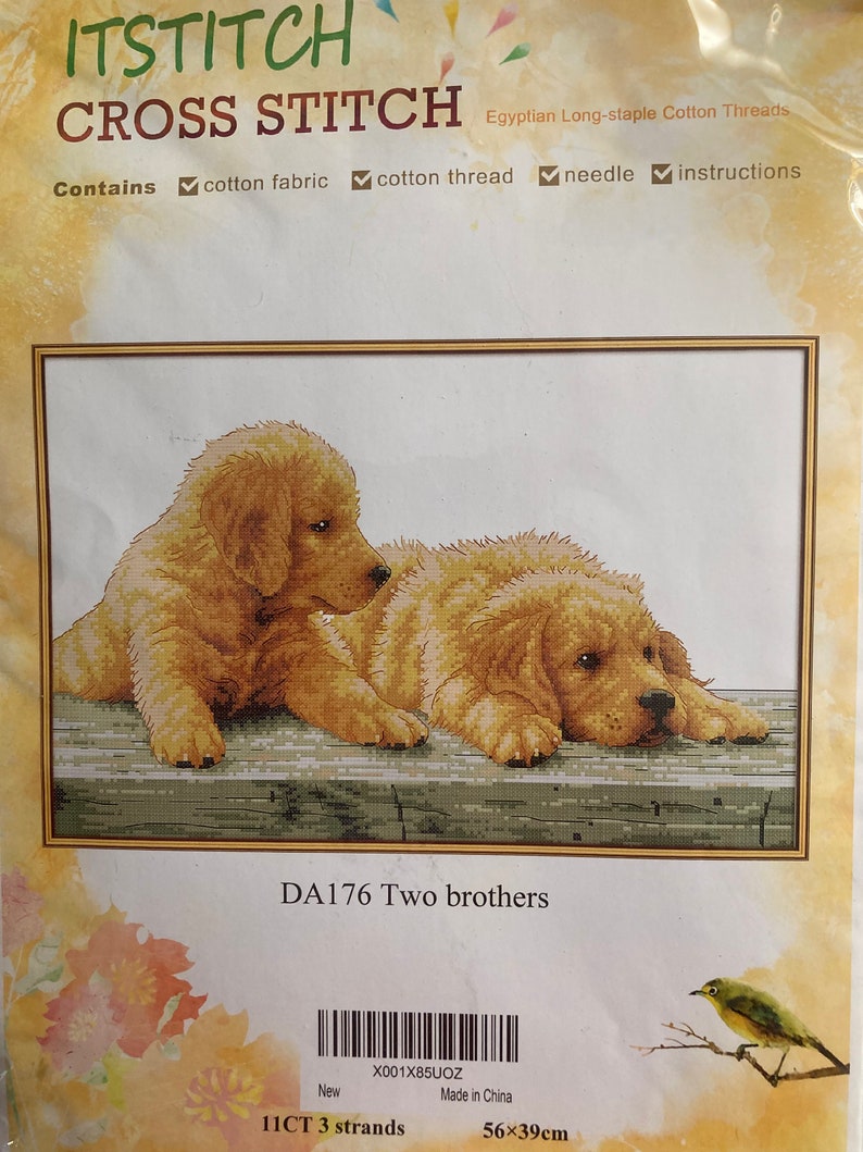 Pairs of Puppies Cross Stitch Kits ~~ Two Brothers, Together, Time Out ...