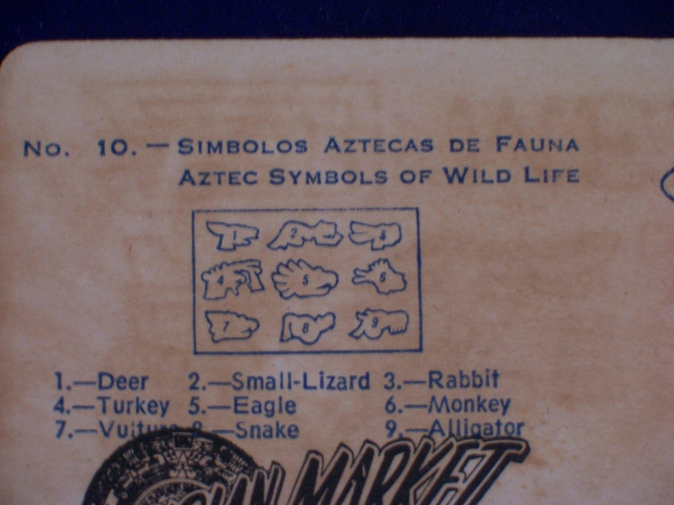 Mexico Felt Embossed No. 10 - Simbolos Aztecas De Fauna Aztec Symbols ...