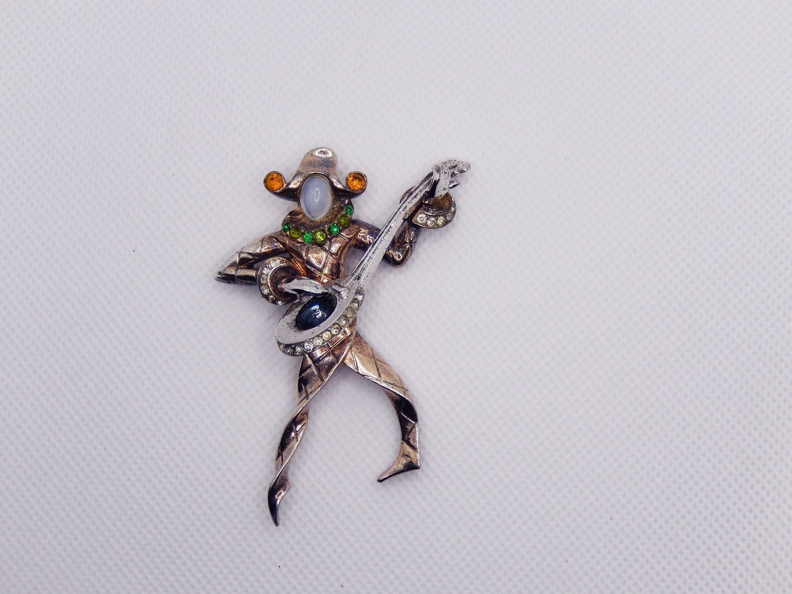 Vintage Urie Mandle arlequin Sterling Brooch Pin 1940s Original Stamped ...