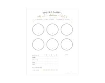 Tequila Tasting Flight Mat Host Your Own Tequila Tasting - Etsy