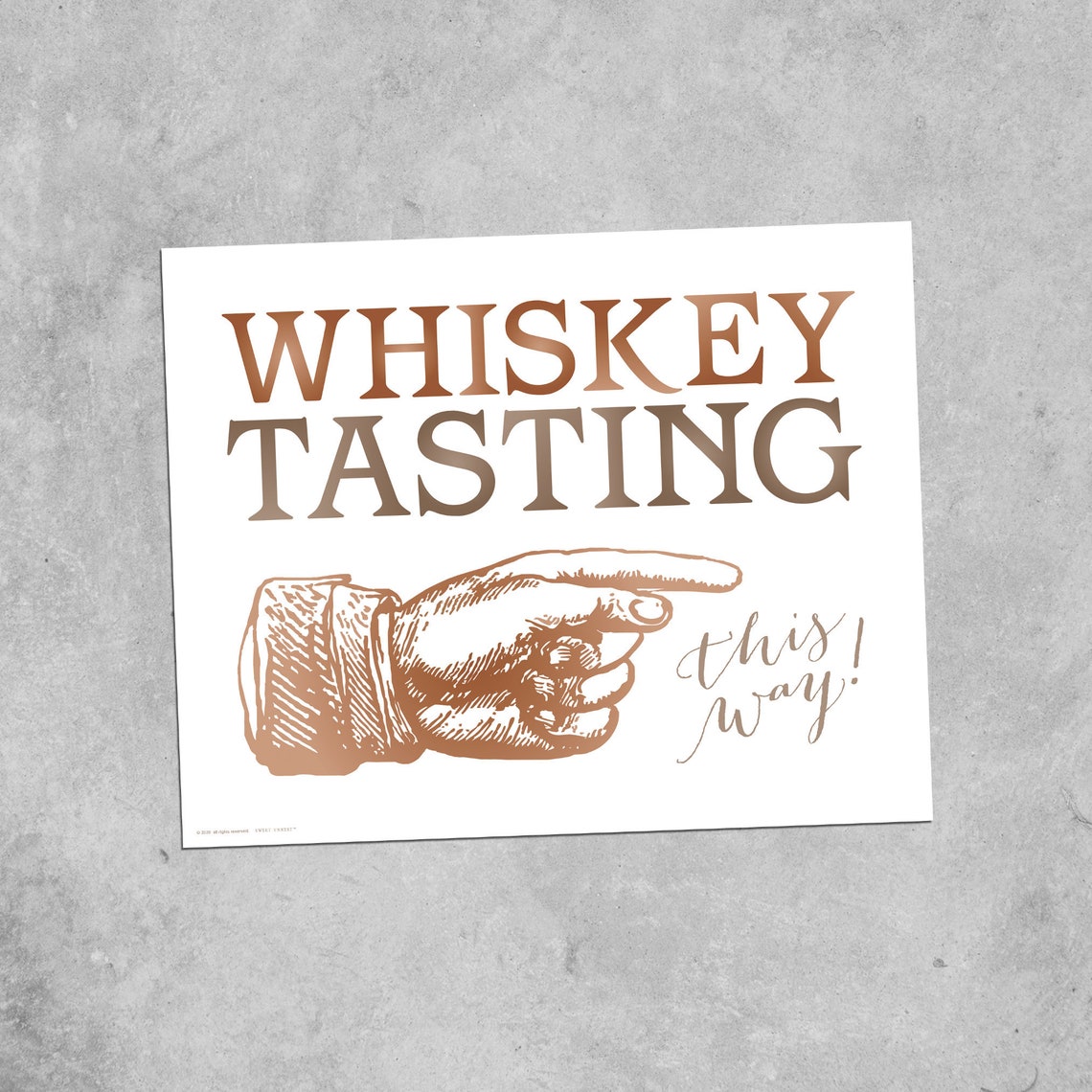 WHISKEY tasting directional signs INSTANT DOWNLOAD | Etsy