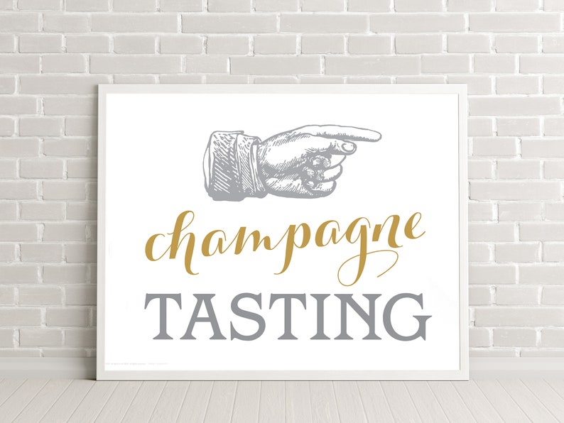 CHAMPAGNE Tasting Directional Signs INSTANT DOWNLOAD - Etsy