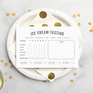 Ice Cream Tasting Scorecard: Editable Party Game (digital Download) - Etsy
