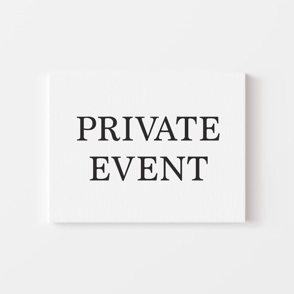 Private Event Sign - Etsy