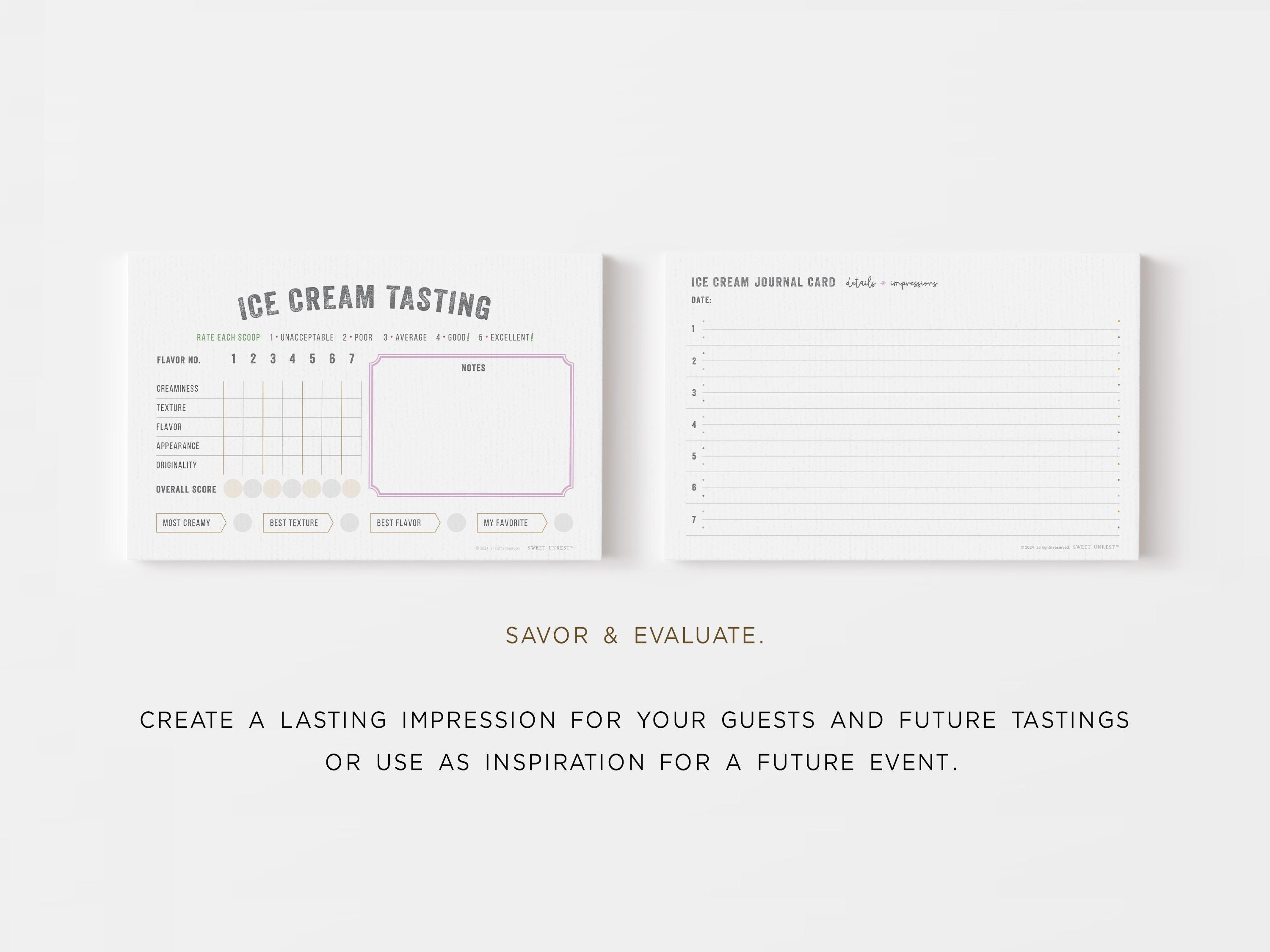 Ice Cream Tasting Scorecard: Editable Party Game (digital Download) - Etsy