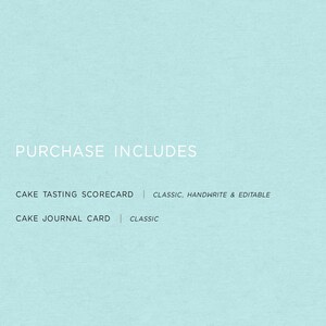 CAKE Editable Scorecard | Journal Card | Tasting Party | Bakery Custom ...