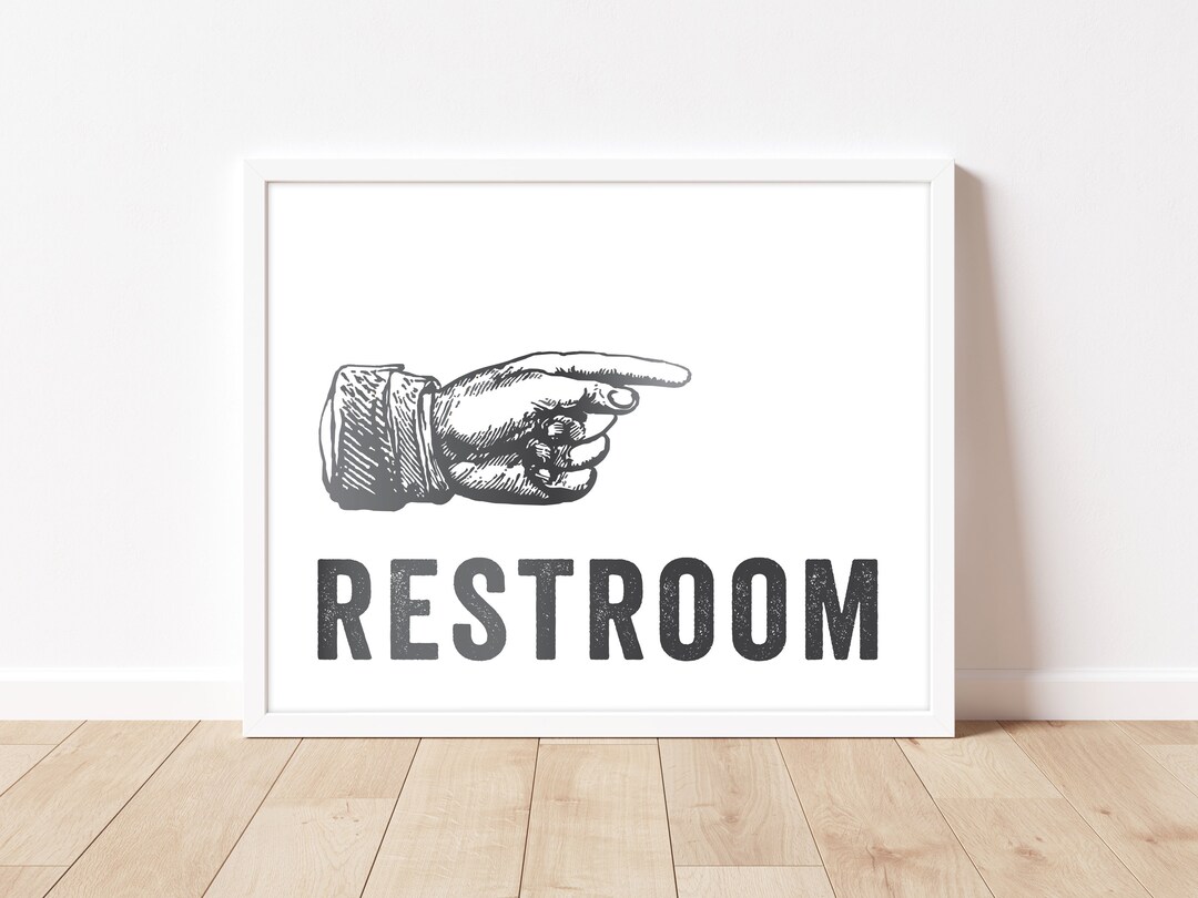 Event Art Print | Restroom | Party Decor | Directional Signs | Left and ...