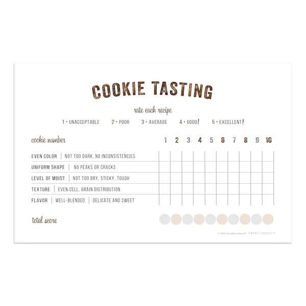 Cookie Score Card - Etsy