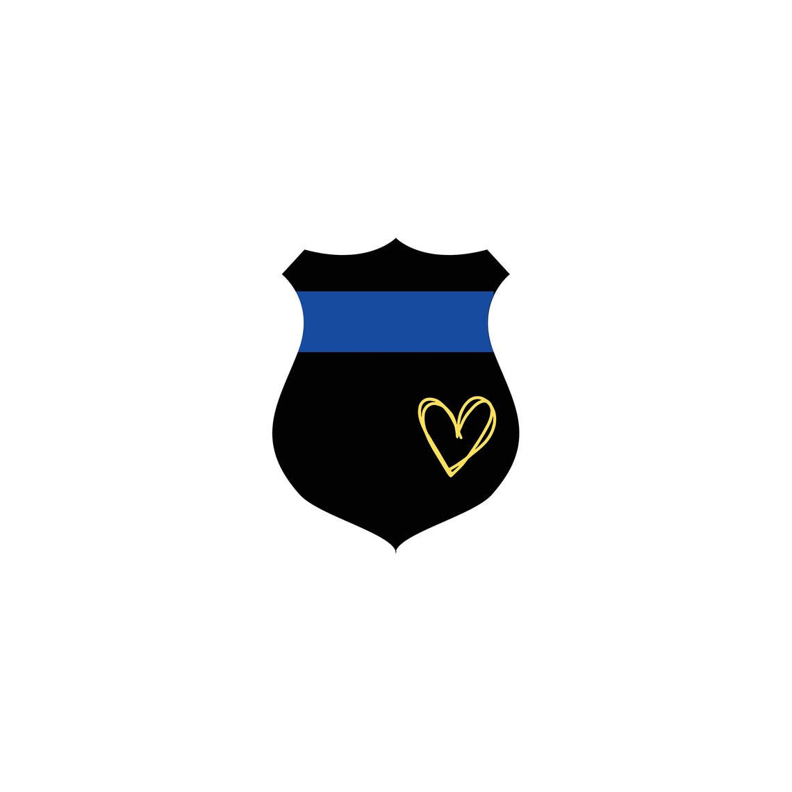 Thin Blue Line Badge With Gold 911 Dispatcher Heart / Gold Line / Law ...