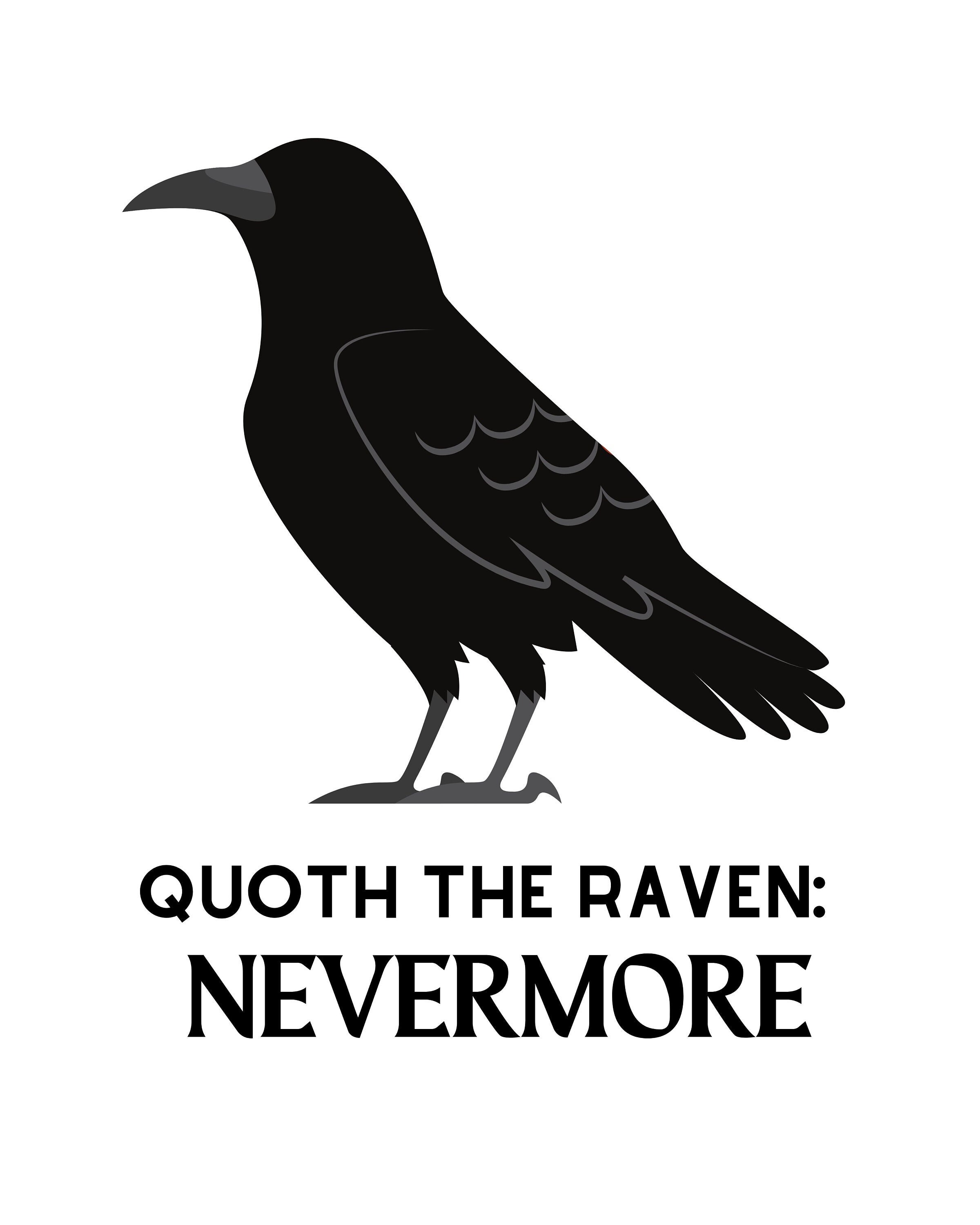 Quoth the Raven Nevermore / SVG JPG PNG Clipart Graphic Sublimation ...