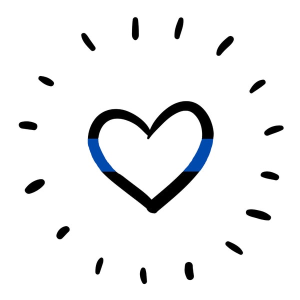 Heart Thin Blue Line Clip Art - Etsy
