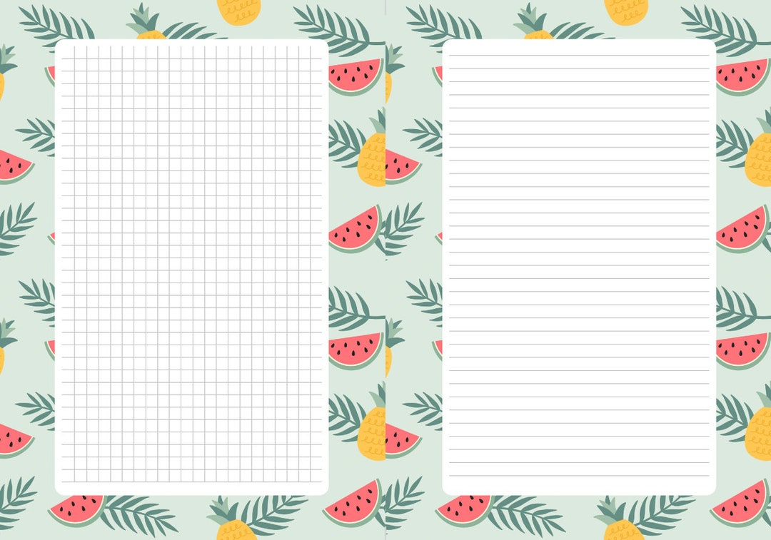 Summer Notes A4, A5 & US Letter Size PDF Planner Pages - Etsy