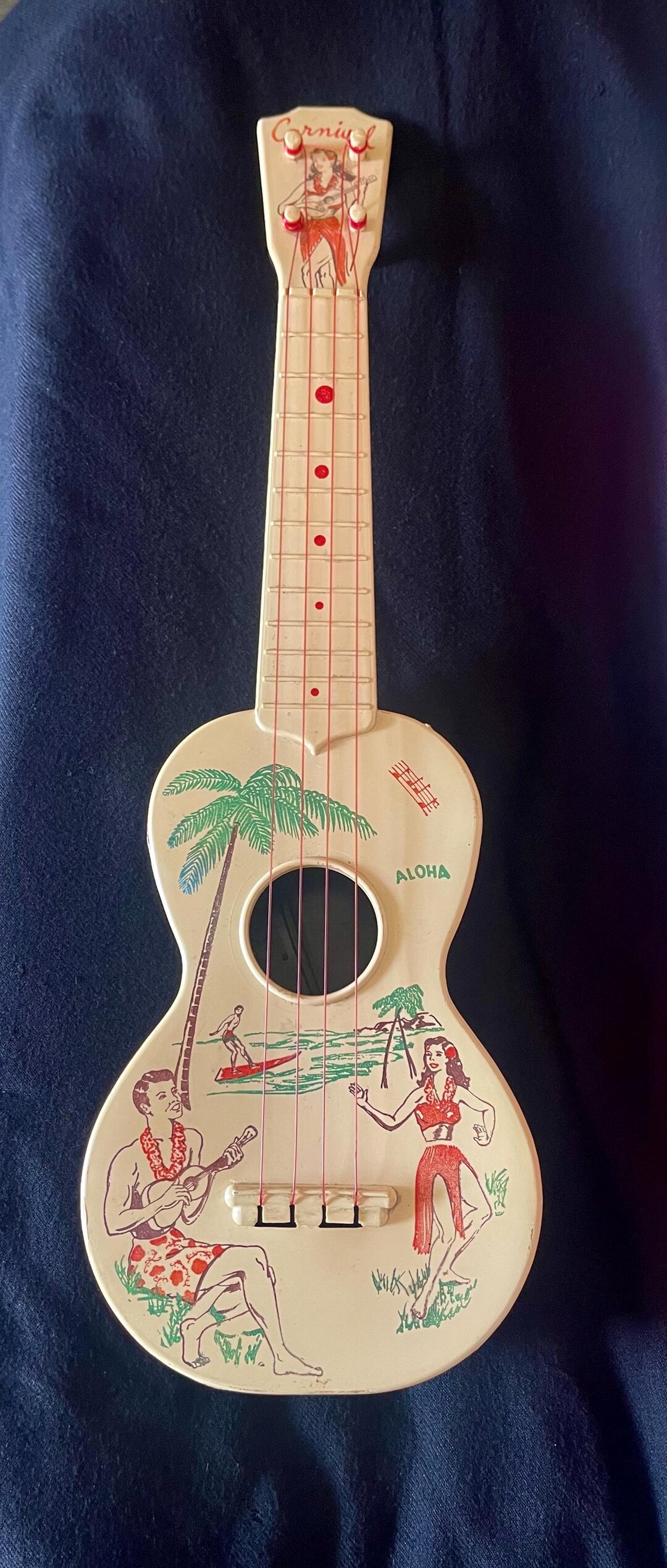 Vintage Hawaiian Carnival HULA SURFER UKULELE - Etsy