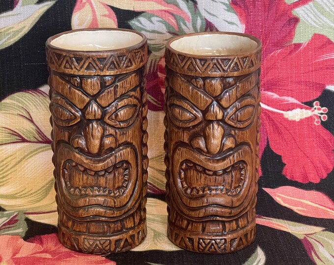 Vintage Treasure Craft Hawaii Ceramic TIKI TUMBLER MUGS Rare - Etsy