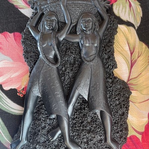 Vintage Coco Joe HULA DANCERS Lava Wall Hanging Made in Hawaii 12 - Etsy