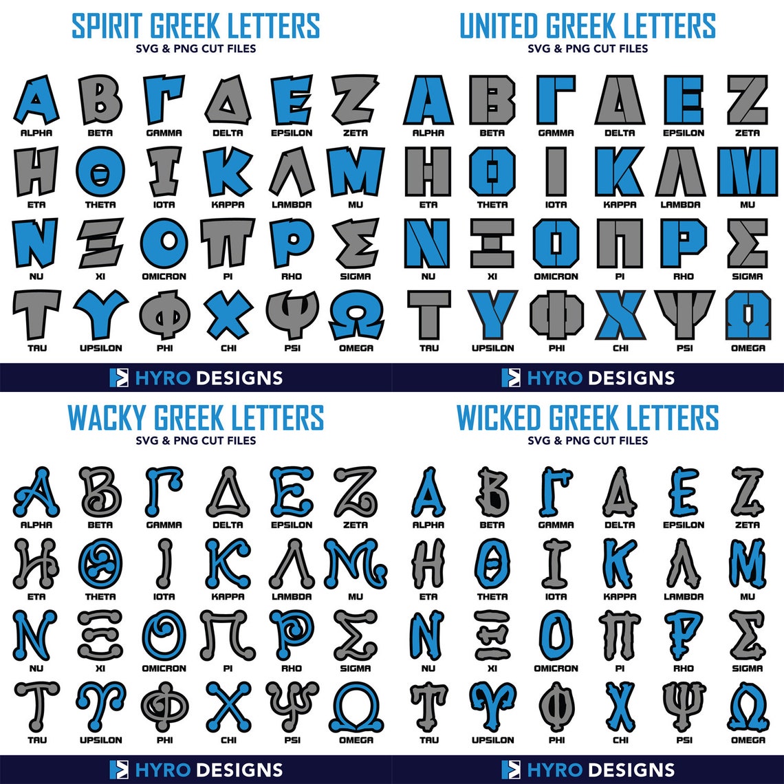 12 Greek Letters Add-on Set Instant Digital Download PNG & - Etsy