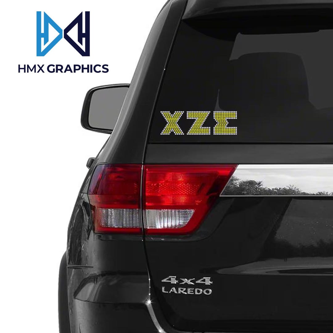 Custom Rhinestone Greek Block Car Decal (2 Color Design) | Fraternity ...