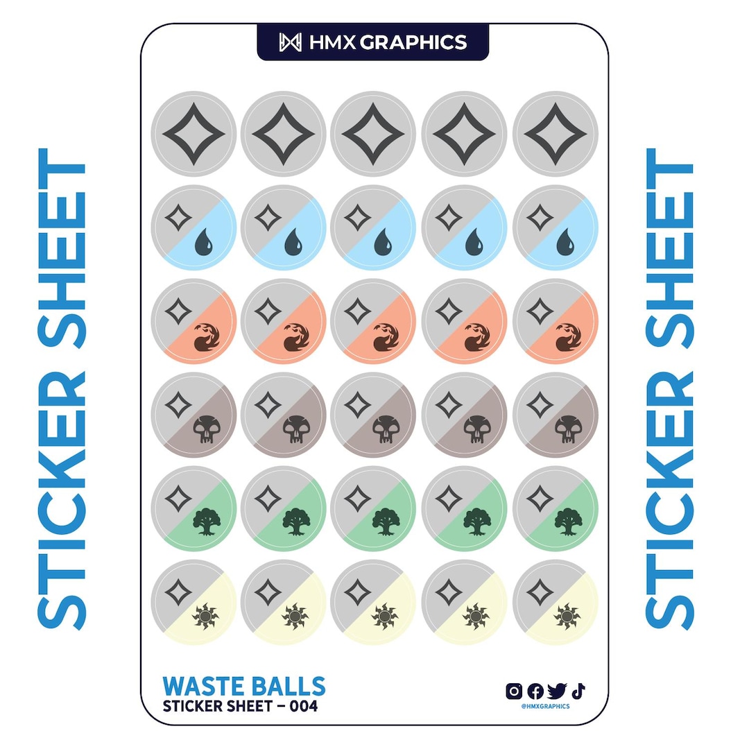 Waste Balls Sticker Sheet | MTG Stickers | Magic the Gathering Stickers ...