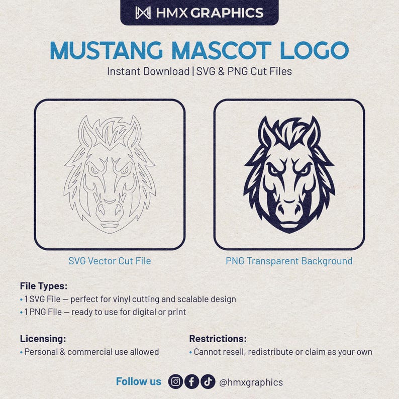 Mustang Mascot Logo | Customizable SVG & PNG Files | Sport Teams ...
