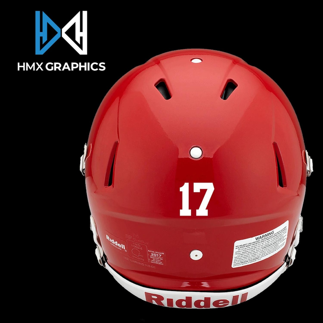 Custom Jersey Number Vinyl Car Decals | Helmet Decals (1 Color Design ...