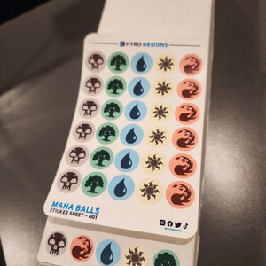 Mana Balls Sticker Sheet | MTG Stickers | Magic the Gathering Stickers ...