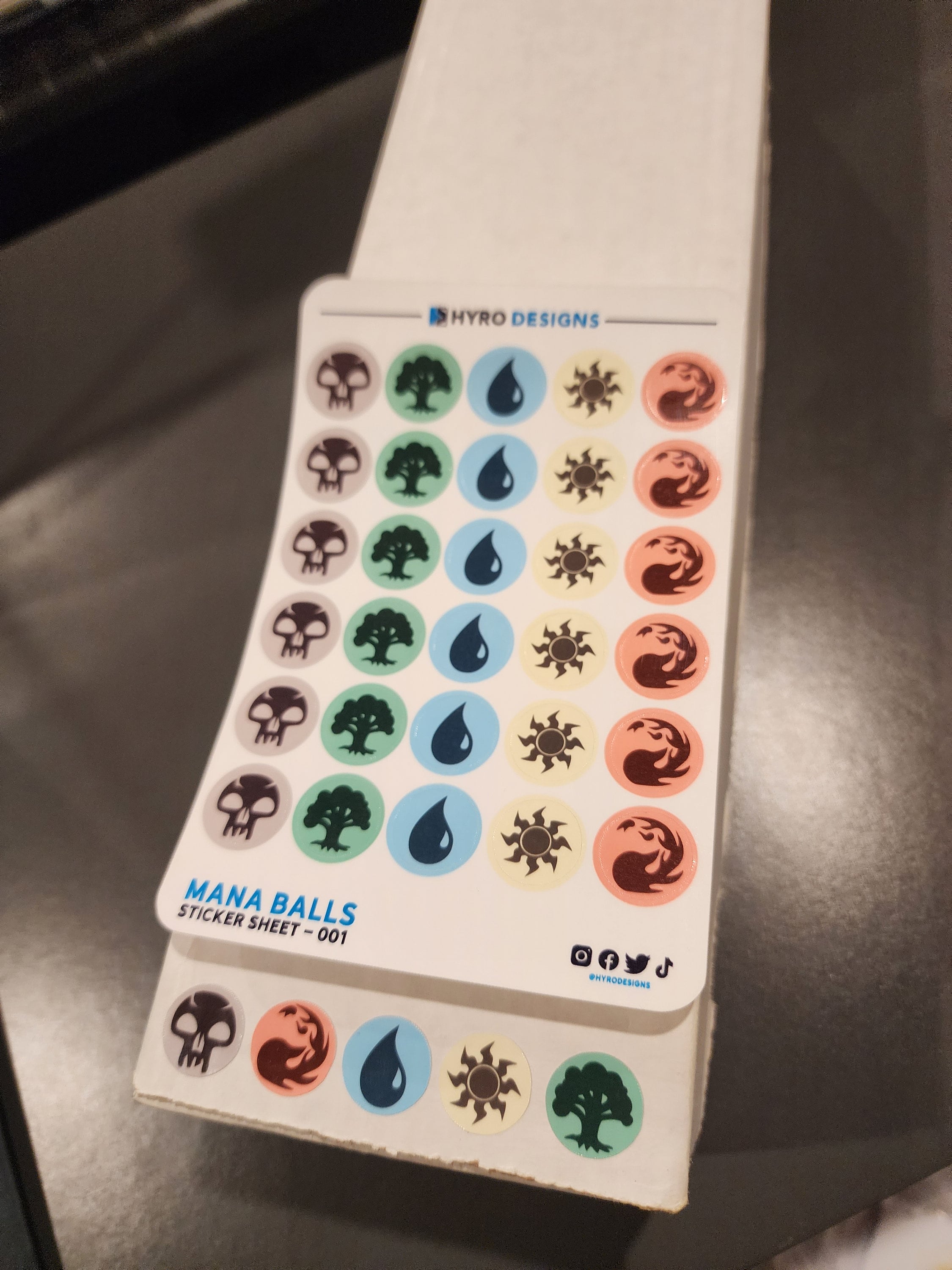 Mana Balls Sticker Sheet | MTG Stickers | Magic the Gathering Stickers ...