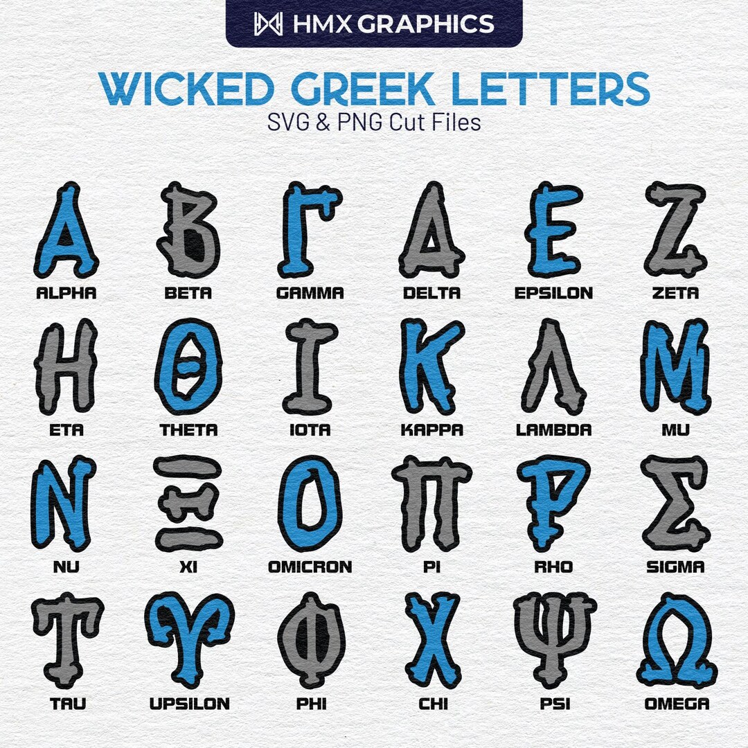 Wicked Greek Digital Alphabet Instant Download (PNG & SVG Files ...