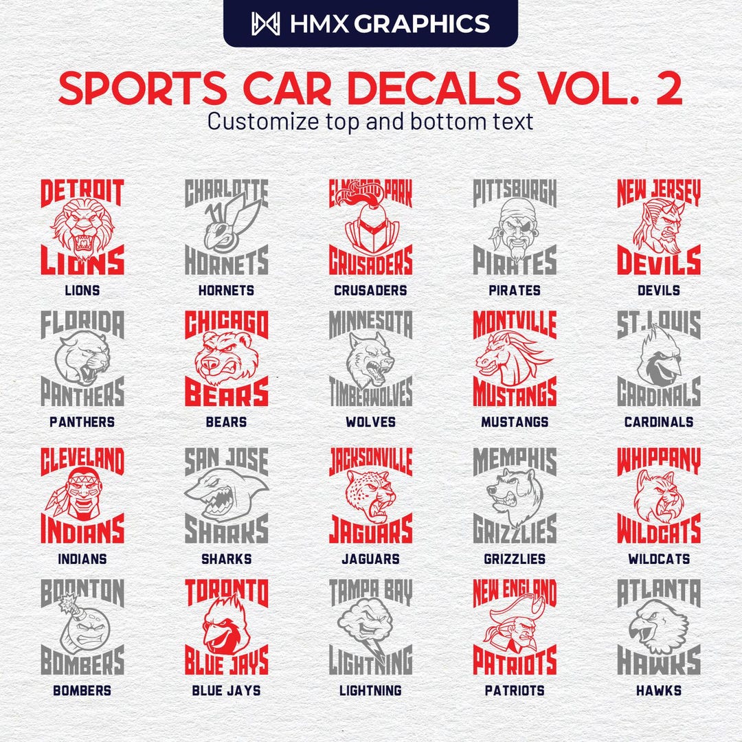 Custom Sports & School Vinyl Decals Vol. 2 Personalized Decals Varsity ...