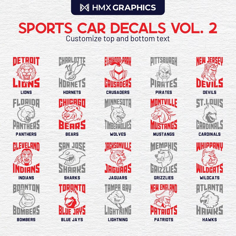 Sports Team Decals - Etsy