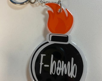 F Bomb Keychain Gag Gift Novelty Item Prank Gift Crochet F - Etsy